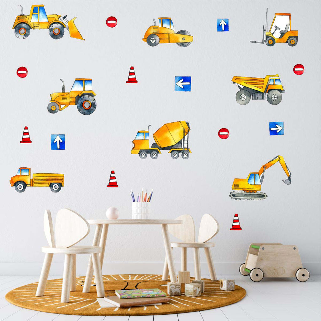 Construction Vehicles Wall Stickers – Coral Designs