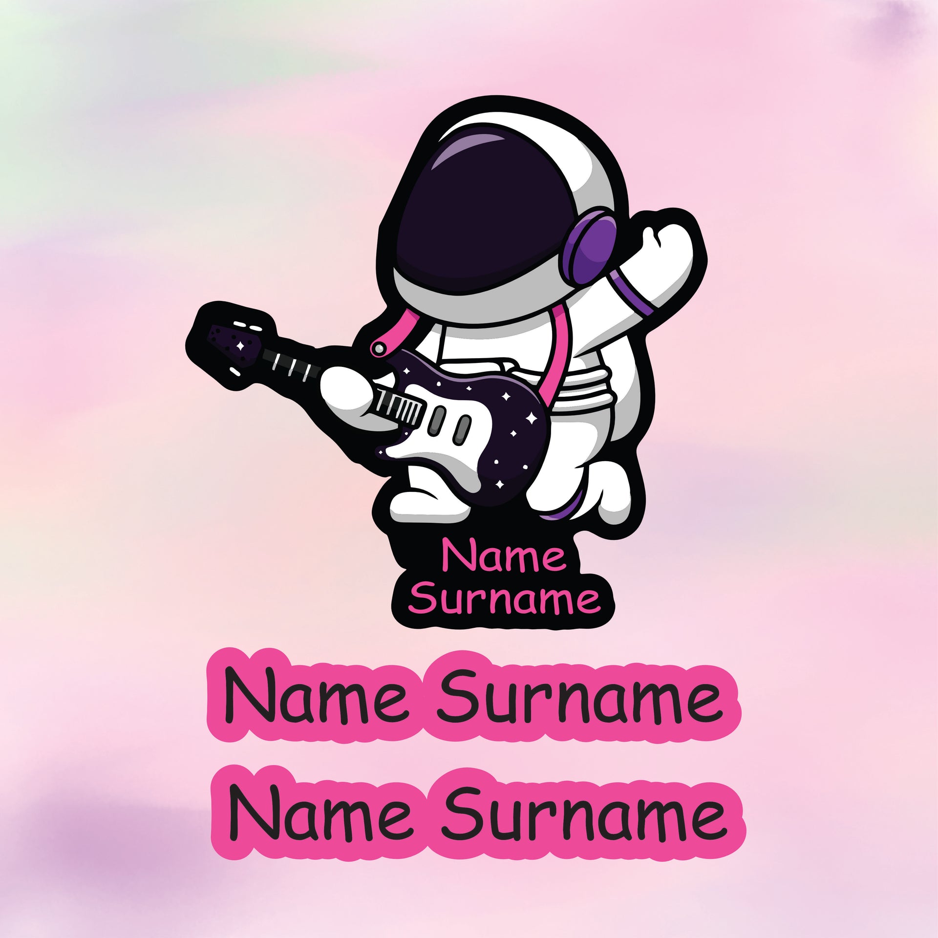 Astronaut Girl Tub Label – Coral Designs