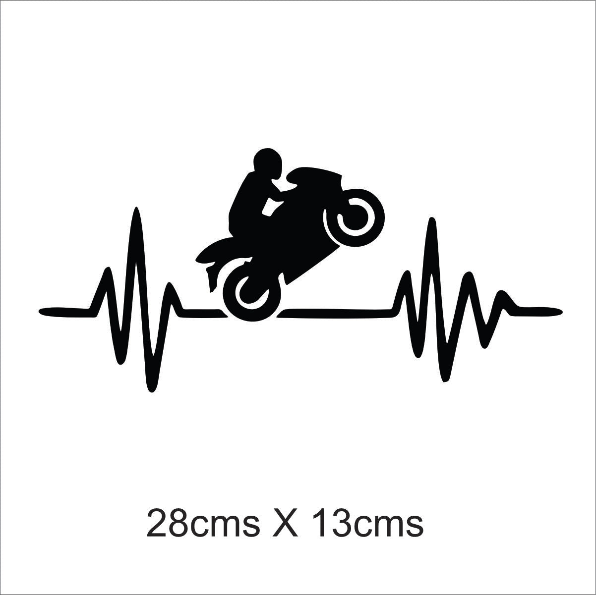 Biker Heartbeat Car Sticker – Coral Designs
