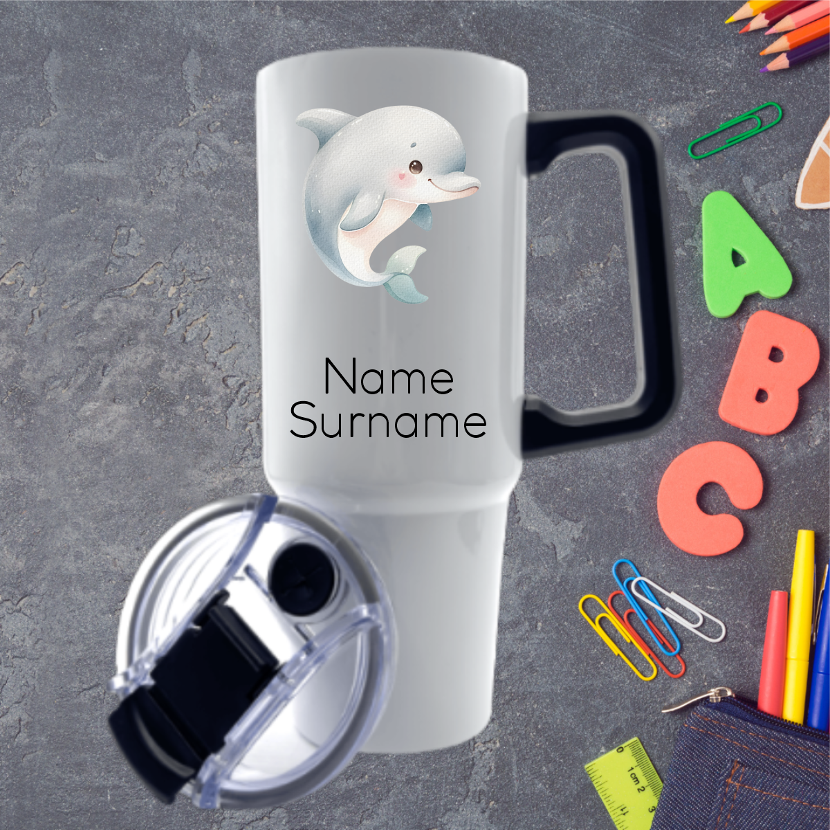Dolphin Stanley Dupe 890ml Tumbler – Coral Designs