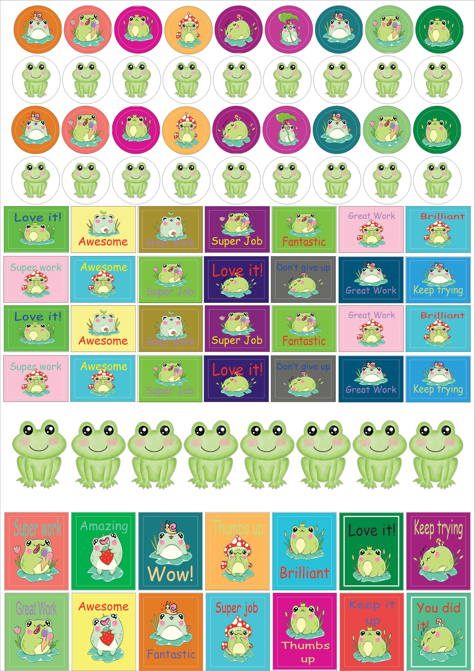 Frogs Teacher Stickers - English – Coral Designs