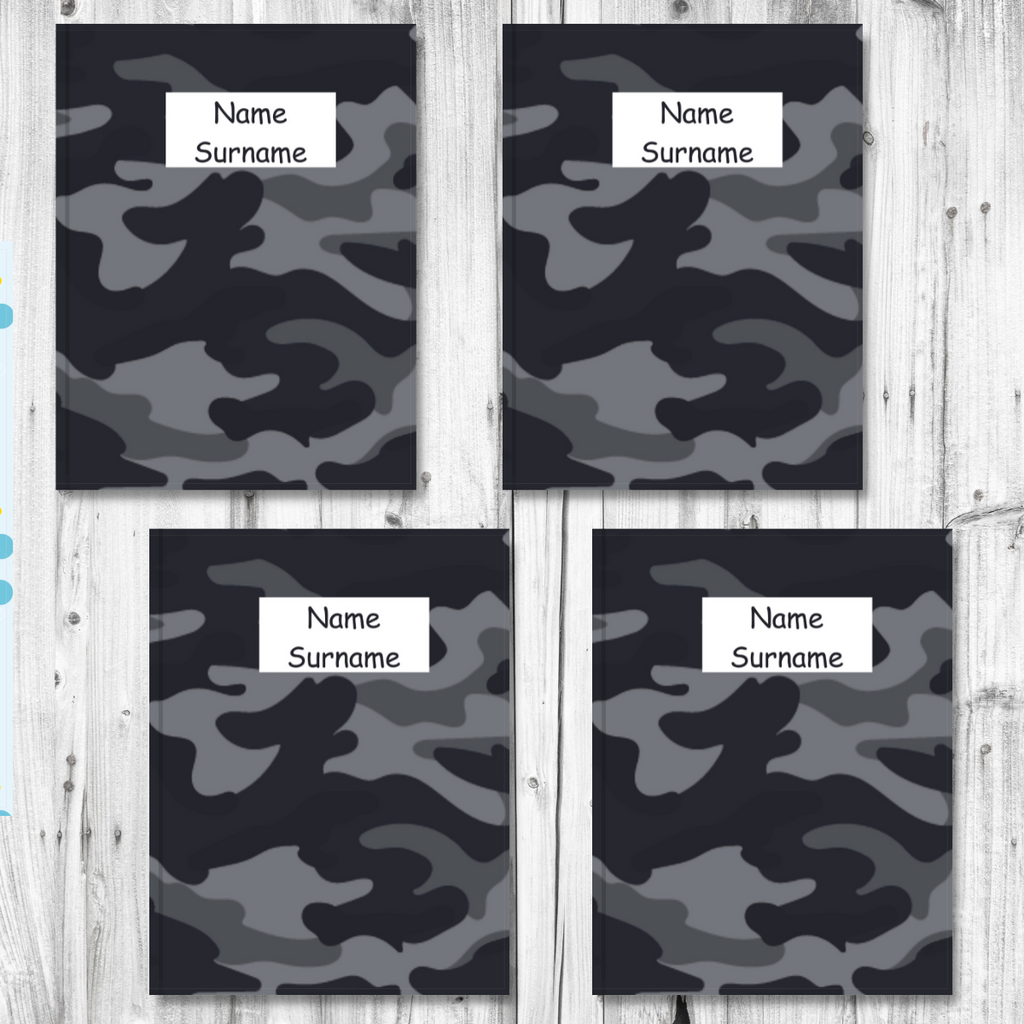 Black Camo Book Cover – Coral Designs