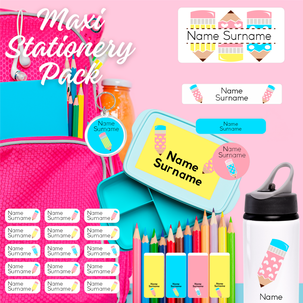 Smart Pencils Stationery Label Maxi Combo – Coral Designs