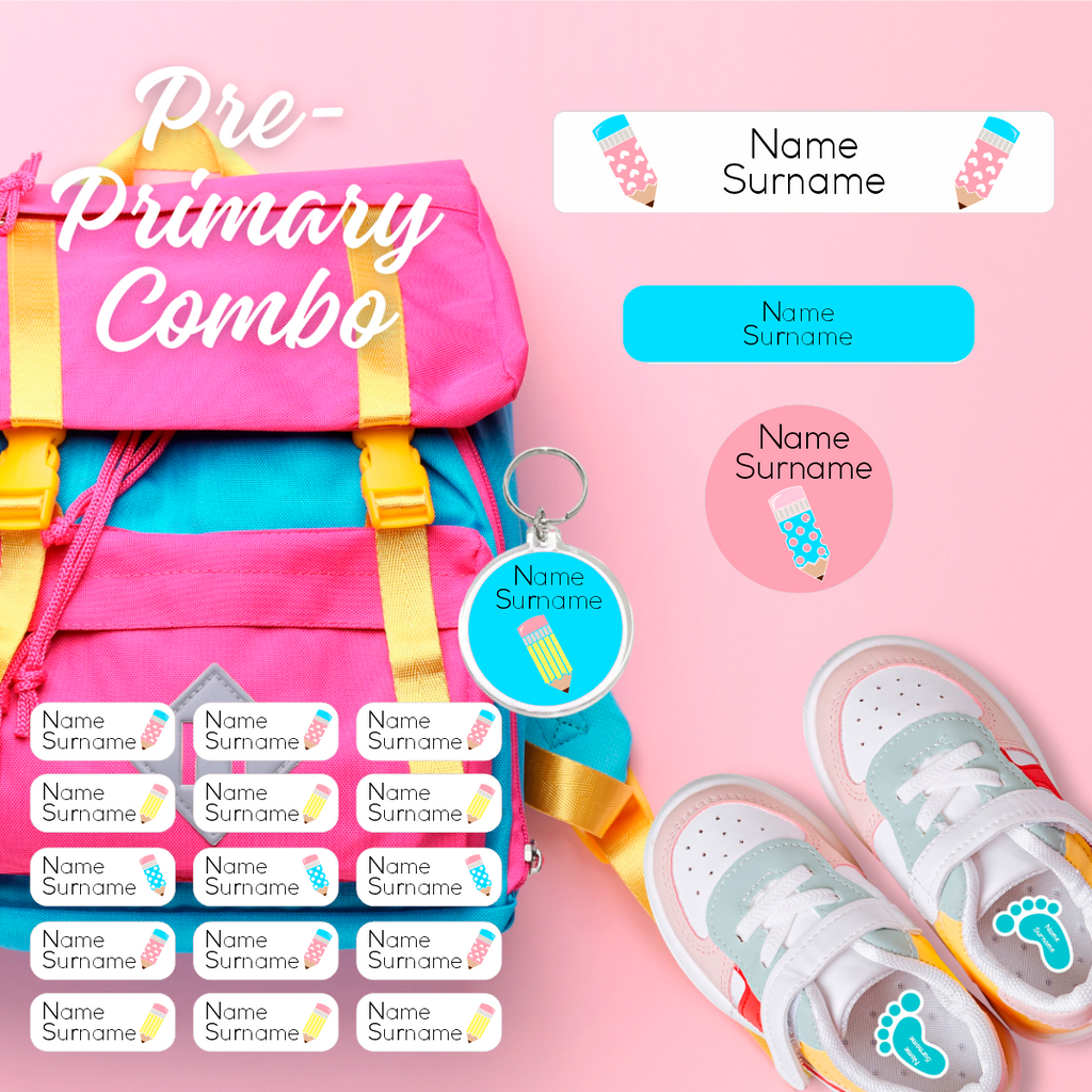 Smart Pencils Pre-Primary Label Combo – Coral Designs