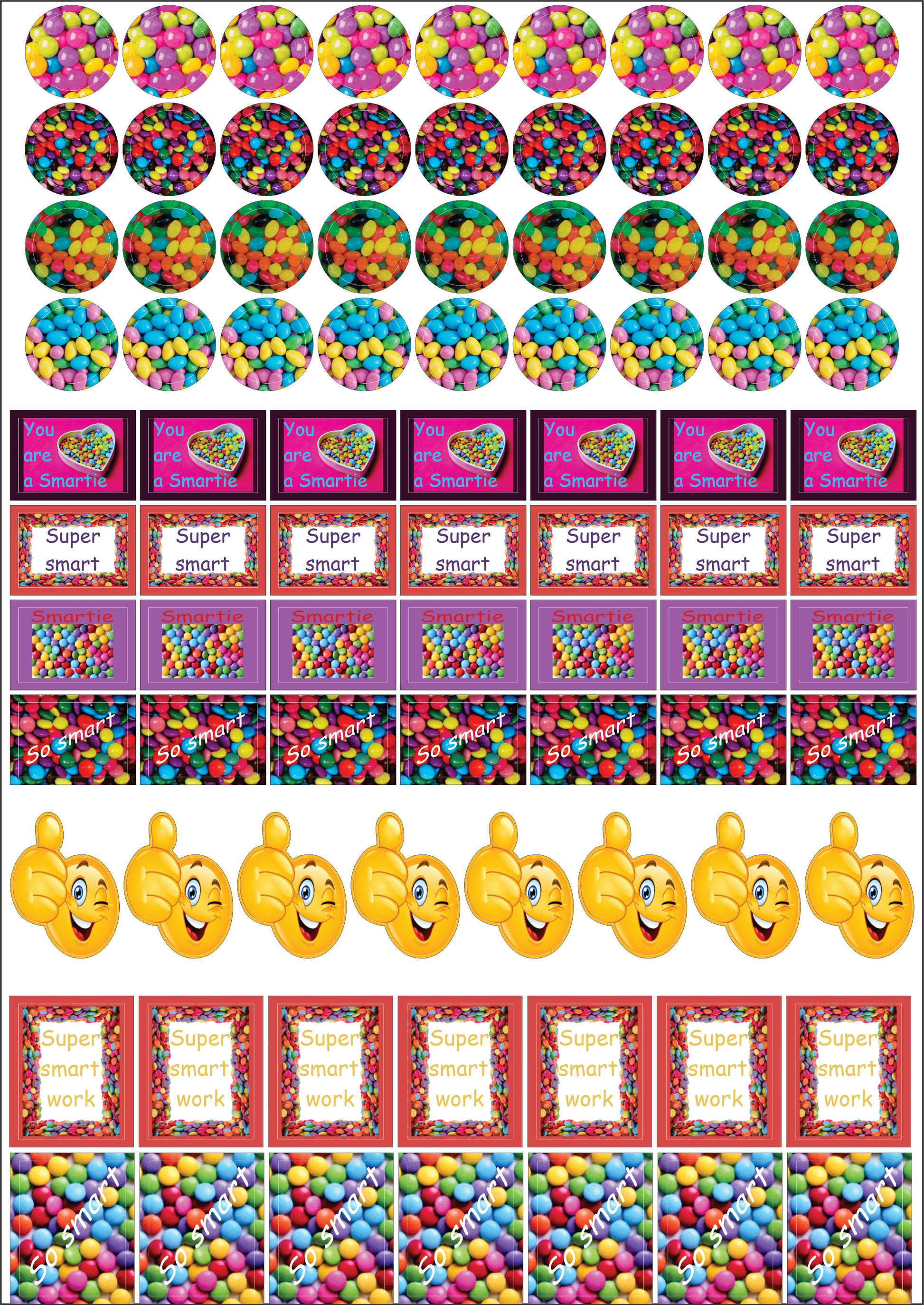 Smartie Teacher Stickers - English – Coral Designs