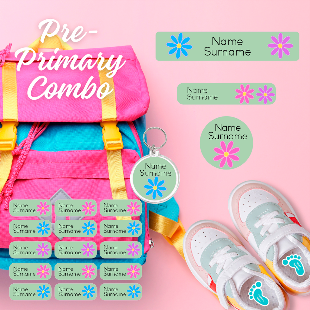 Three Daisies Pre-Primary Label Combo – Coral Designs