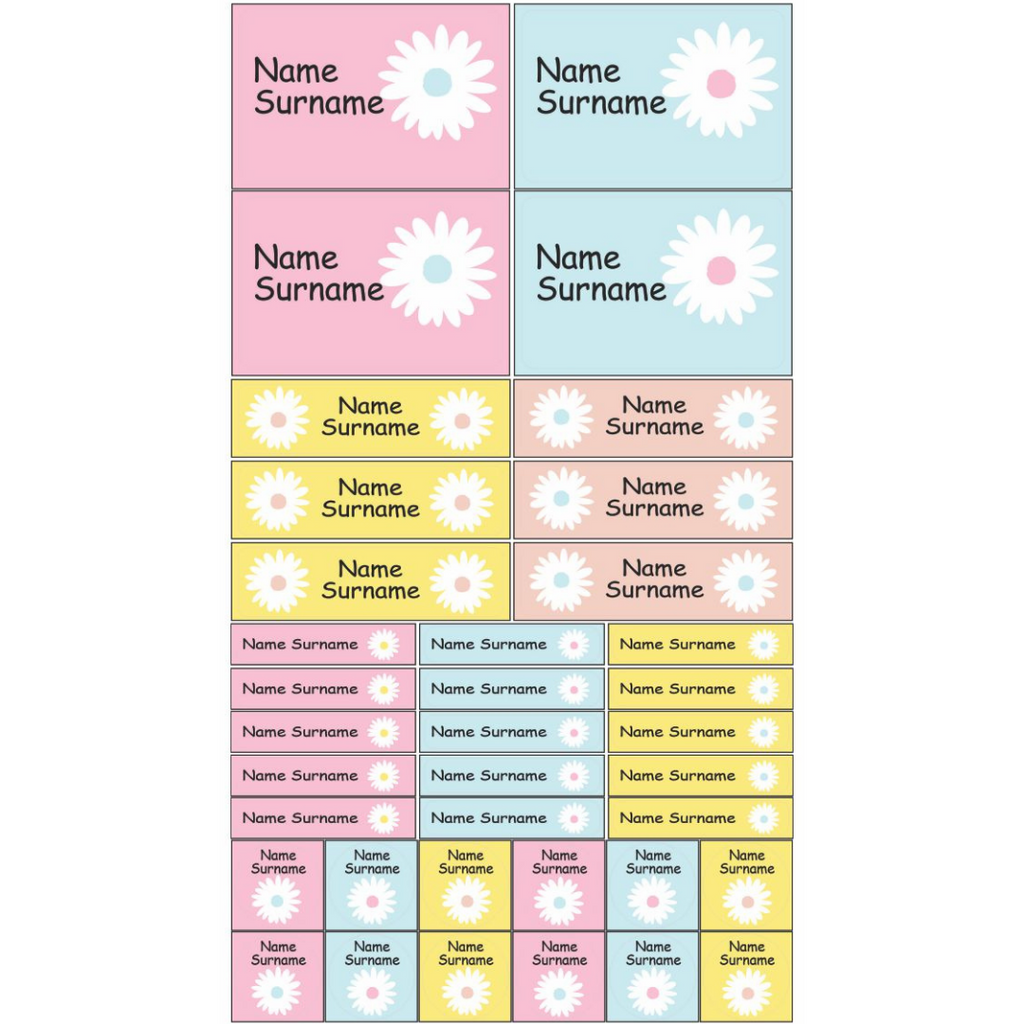 Daisy Singular Sheet of Labels – Coral Designs