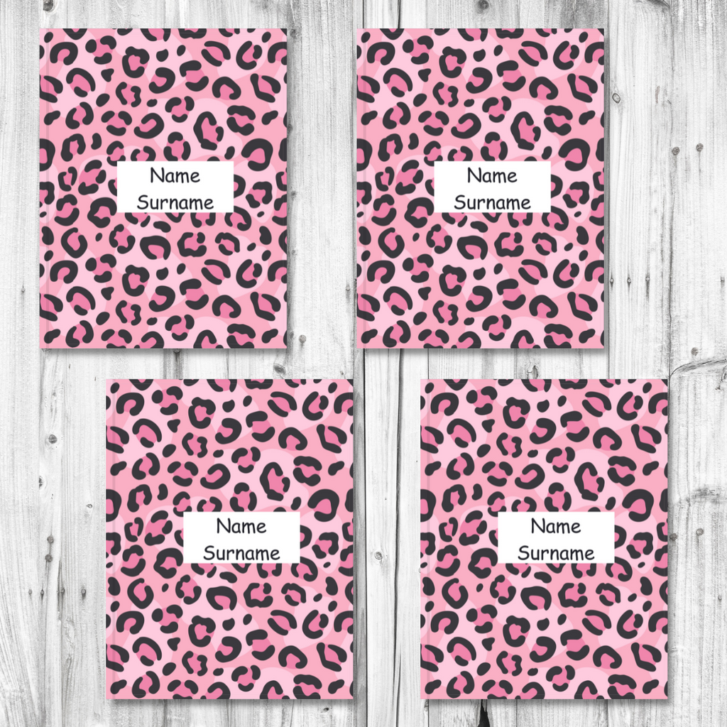 Pink Leopard Print Book Cover – Coral Designs