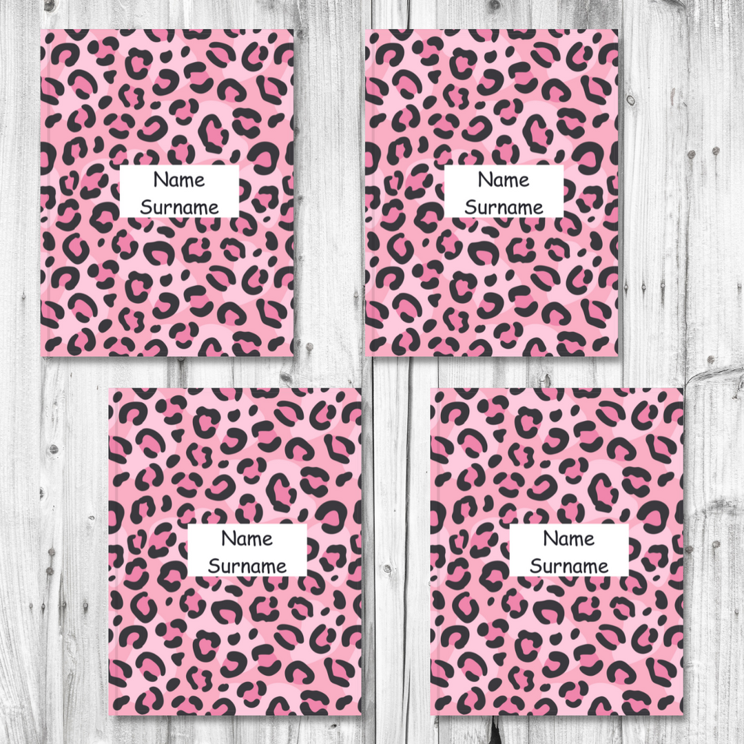Pink Leopard Print Book Cover – Coral Designs
